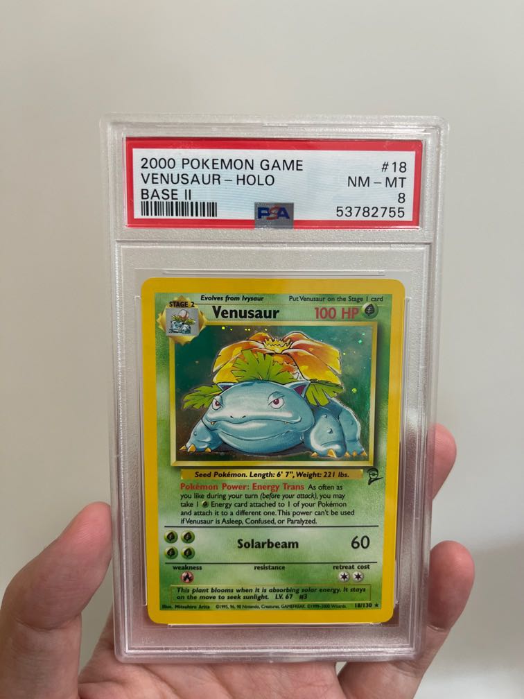 Pokémon venusaur base 2 psa 8, Hobbies & Toys, Toys & Games on Carousell
