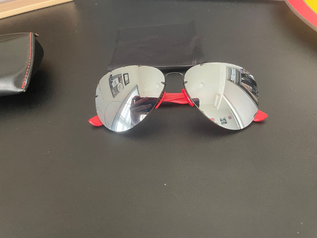 Ray Ban Ferrari Aviators, Men's Fashion, Watches & Accessories ...