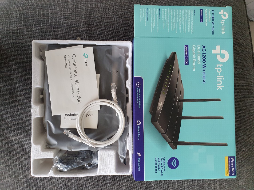 TPLINK Wireless Dual Band Gigabit Router Archer C1200 AC1200, Computers ...