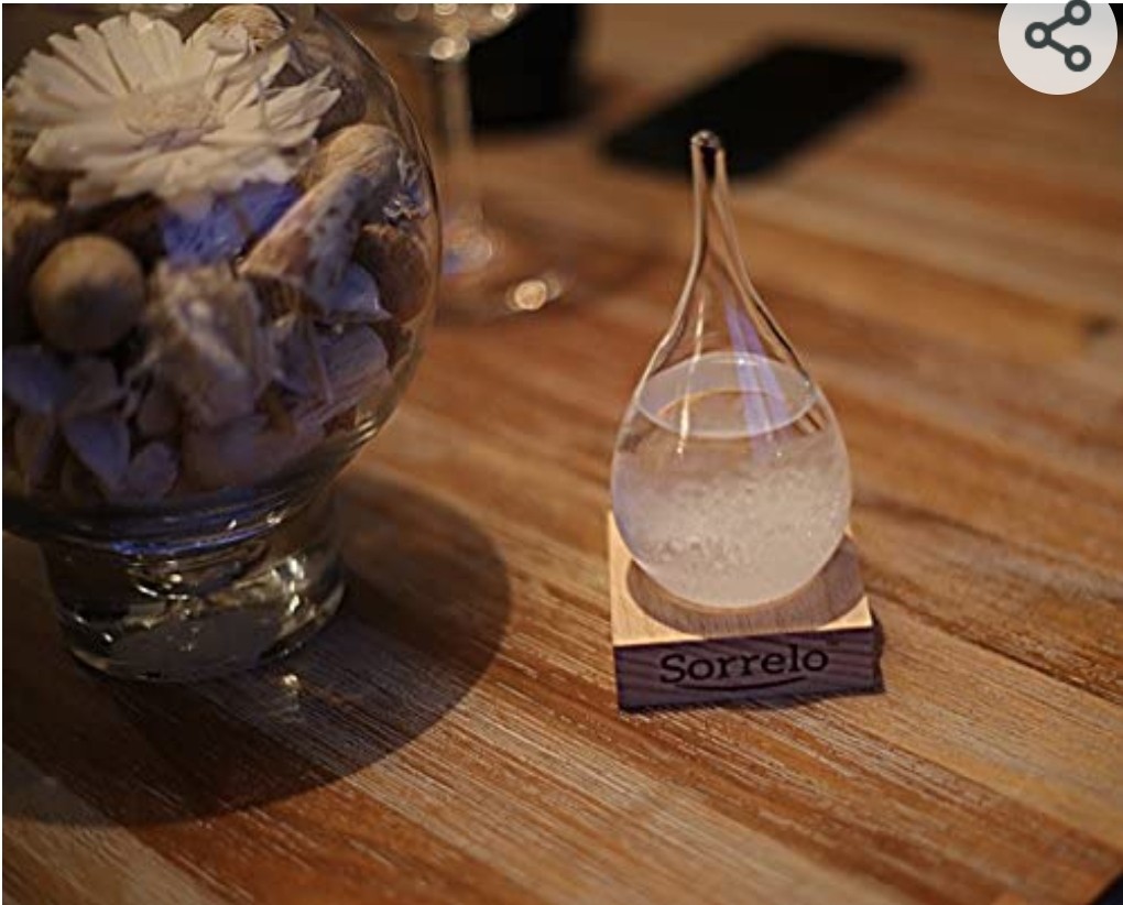 Weather Predicting Storm Glass Set Elegant Water Drop Shaped Glass ...