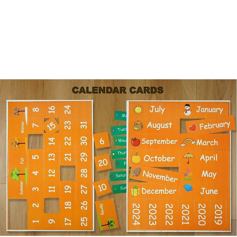 192 cards Pocket Chart School Calendar and Weather Pocket Chart ...