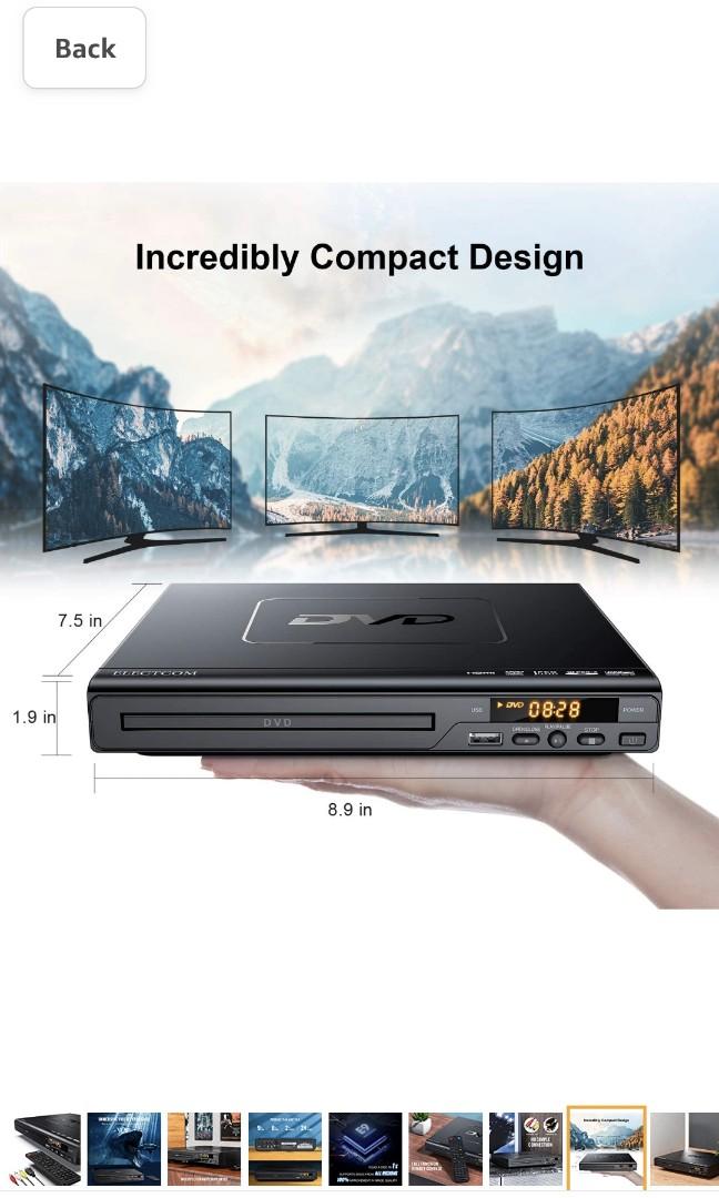 (2925)ELECTCOM DVD Player - DVD Player with HDMI Cable for TV, Multi ...