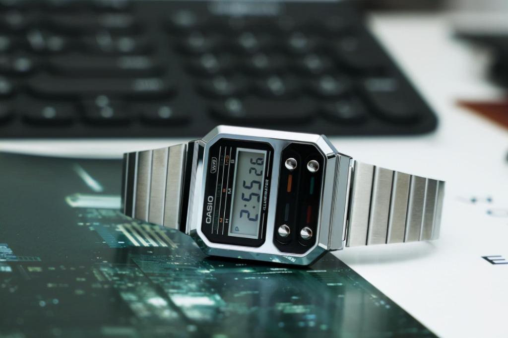 Casio A100WE-1A Vintage Collection Digital Stainless Steel Men's Retro ...