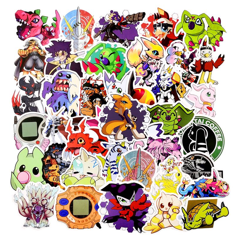 (Stickers) 50pc Digimon World Japanese Anime Digital Monster Childhood ...