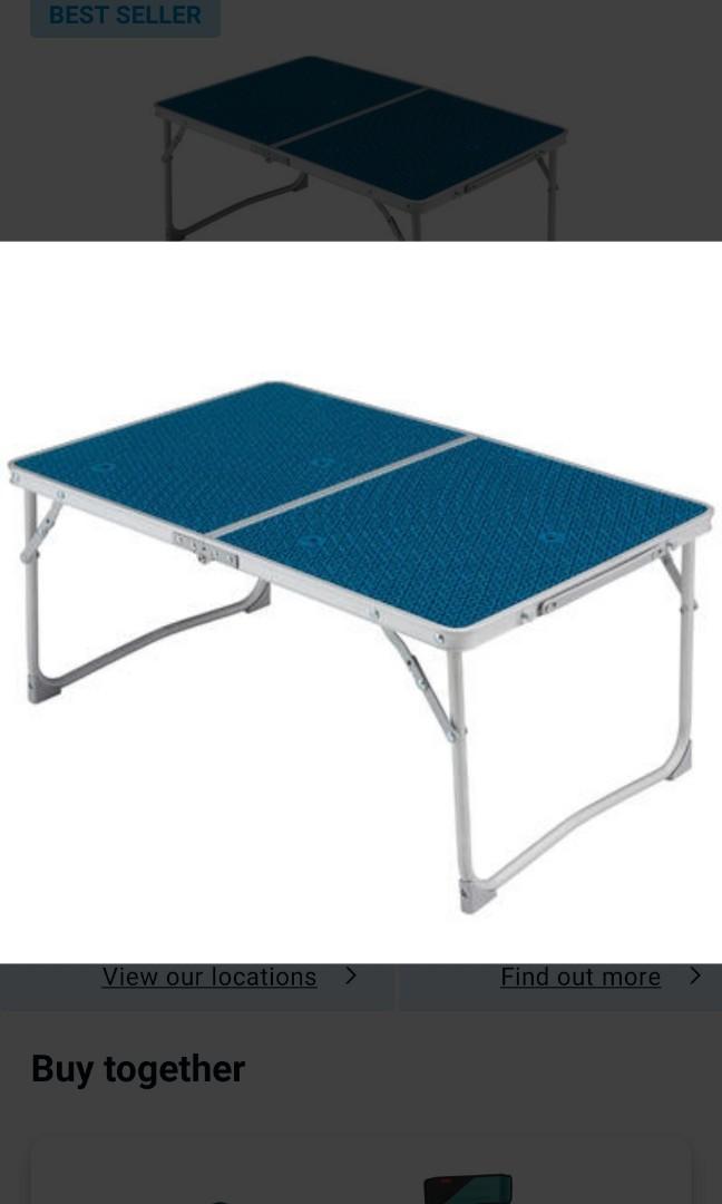 Decathlon foldable table, Sports Equipment, Hiking & Camping on Carousell