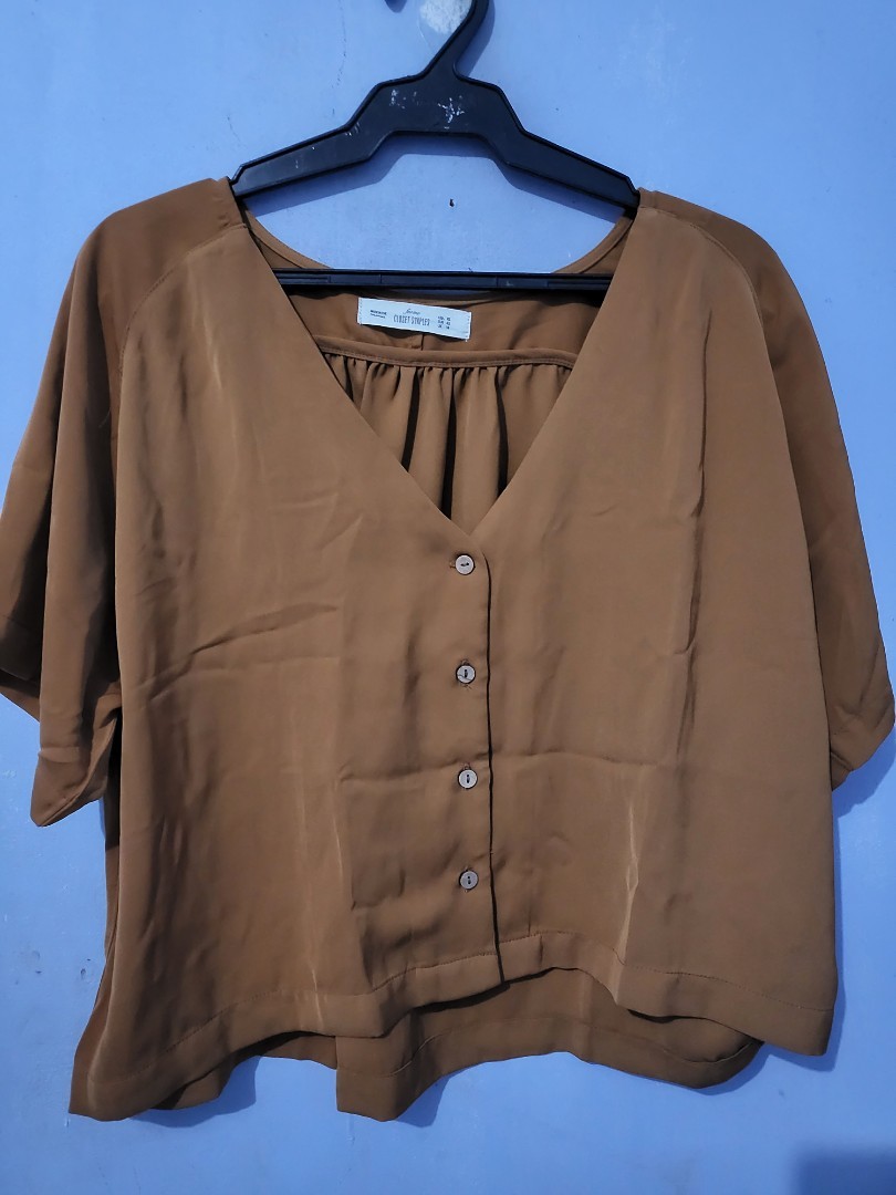ForMe buttondown blouse, Women's Fashion, Tops, Blouses on Carousell