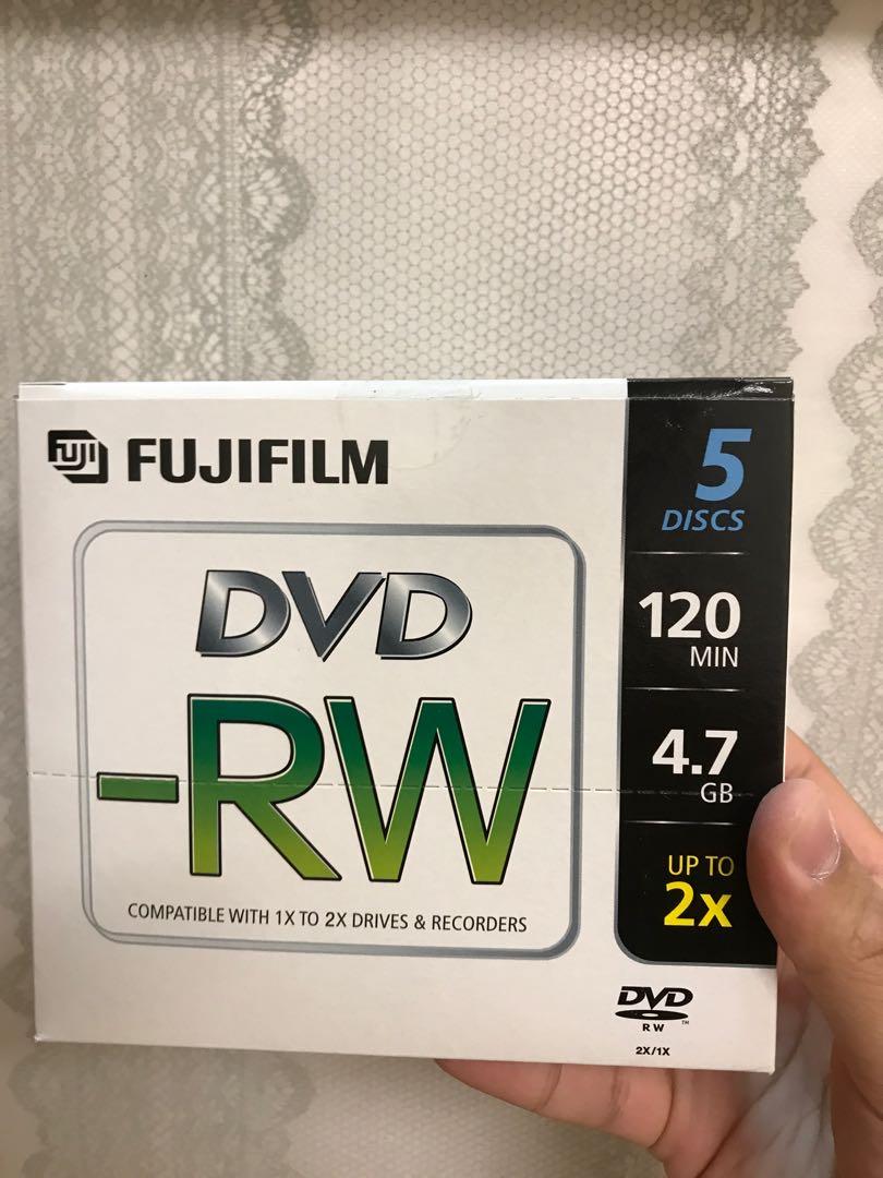 Fuji DVD-RW 刻錄光盤 吉碟 空白光碟 5disc 2x 120mins 4.7GB 刻錄光碟 空白光碟 DVD 5隻 連盒, 興趣及遊戲, 音樂樂器 & 配件, 音樂與媒體 ...