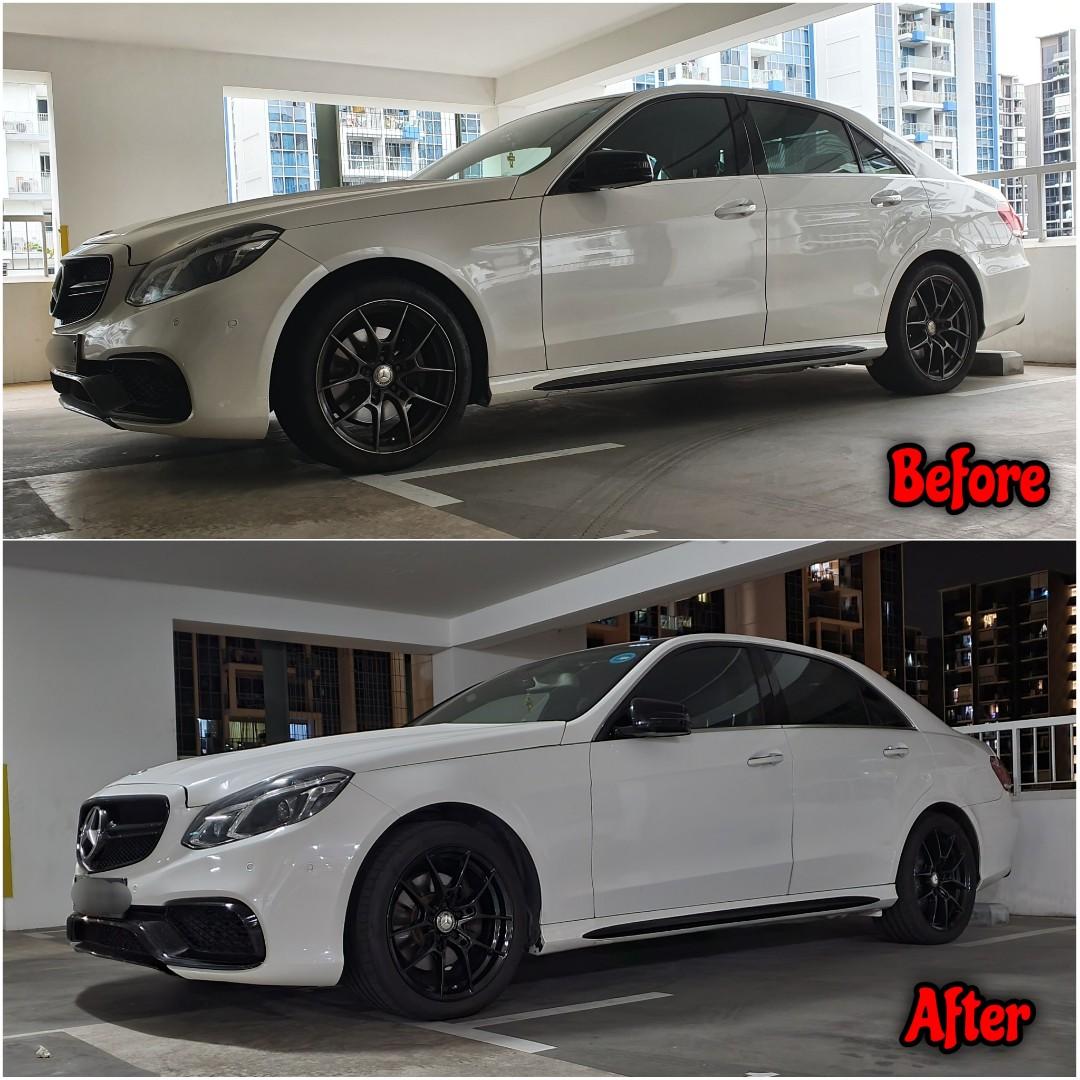 Gloss Black Base Hologram Rims Spray Paint Service On (Mercedes E250 ...