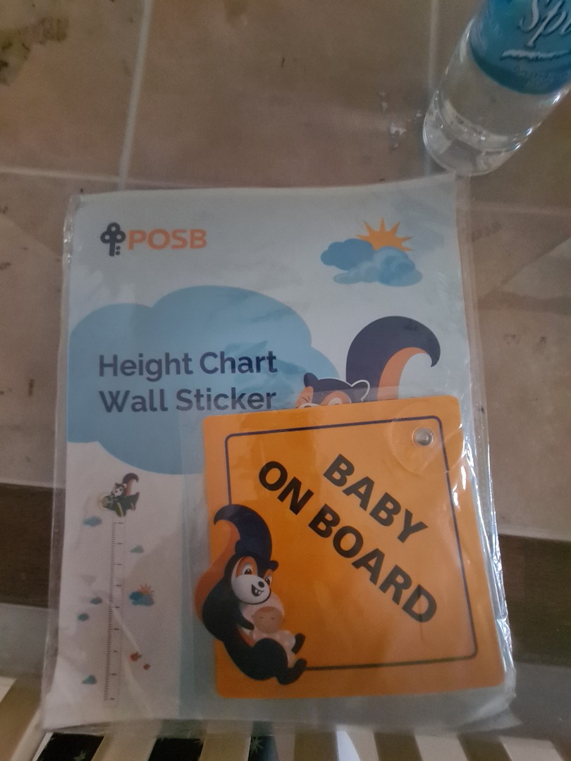 Height chart and baby on board, Babies & Kids, Infant Playtime on Carousell