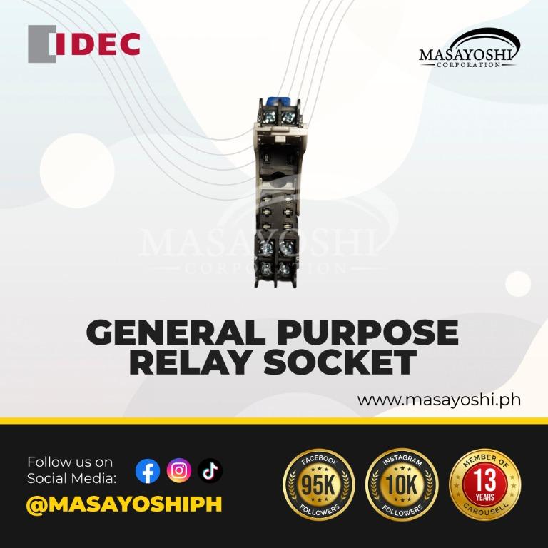 IDEC General Purpose Relay Socket, 8 Pins, 2 Pole 8A | Model# SJ2S-07L ...