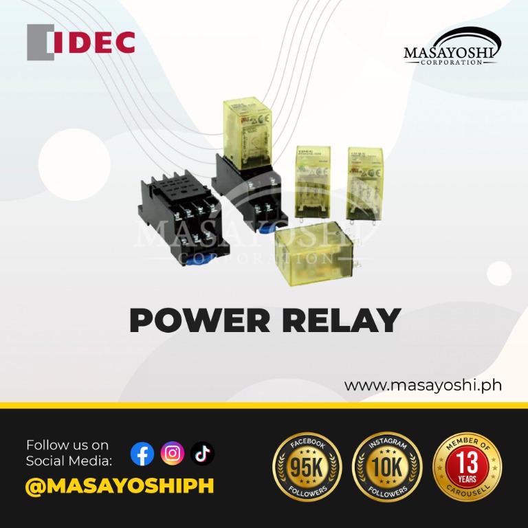 IDEC Power Relay, 8A, DPDT, 110VAC, w/ Socket | Model# RJ2S-C-A110+SJ2S ...