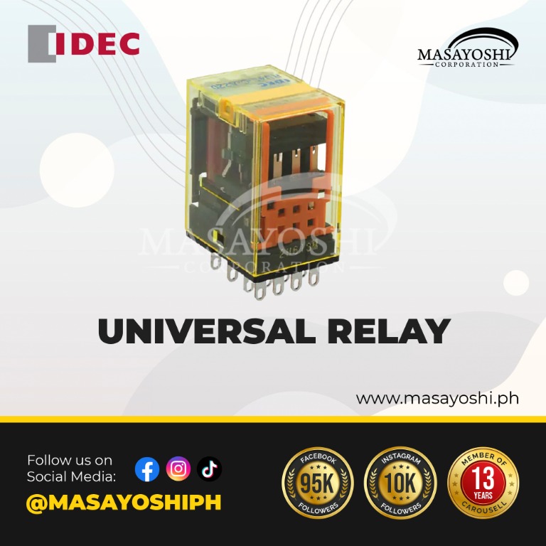 IDEC Universal Relay 6A 4PDT 24VDC | Model# RU4S-NF-D24 | Relay ...