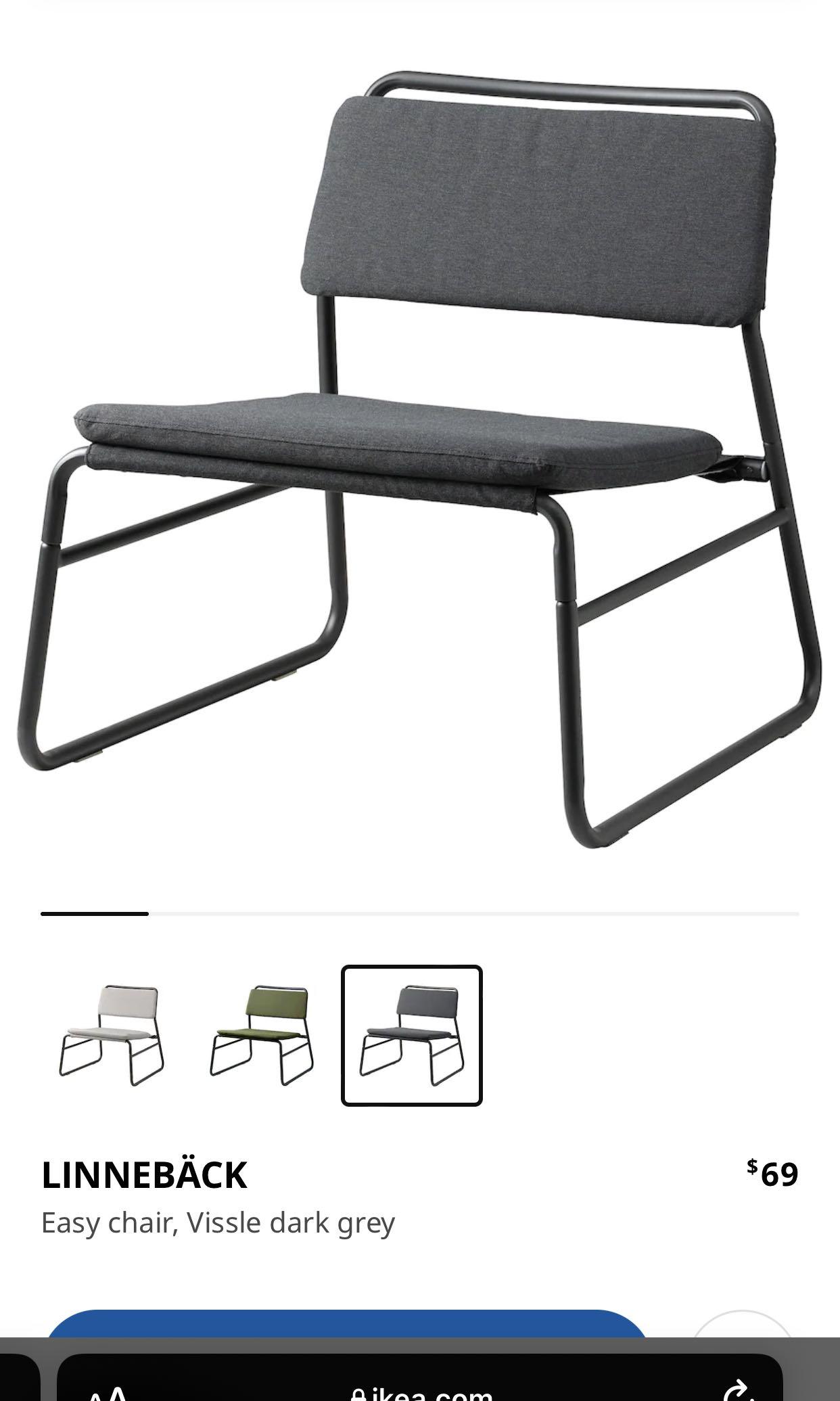 Ikea Linneback chairs, Furniture & Home Living, Furniture, Chairs on ...