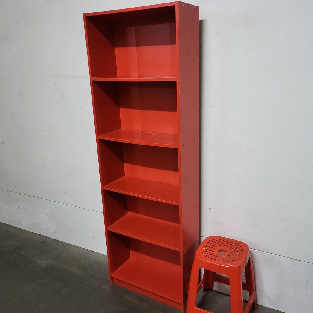 Ikea tall 5 tier red shelf. Book shelf, Furniture & Home Living ...