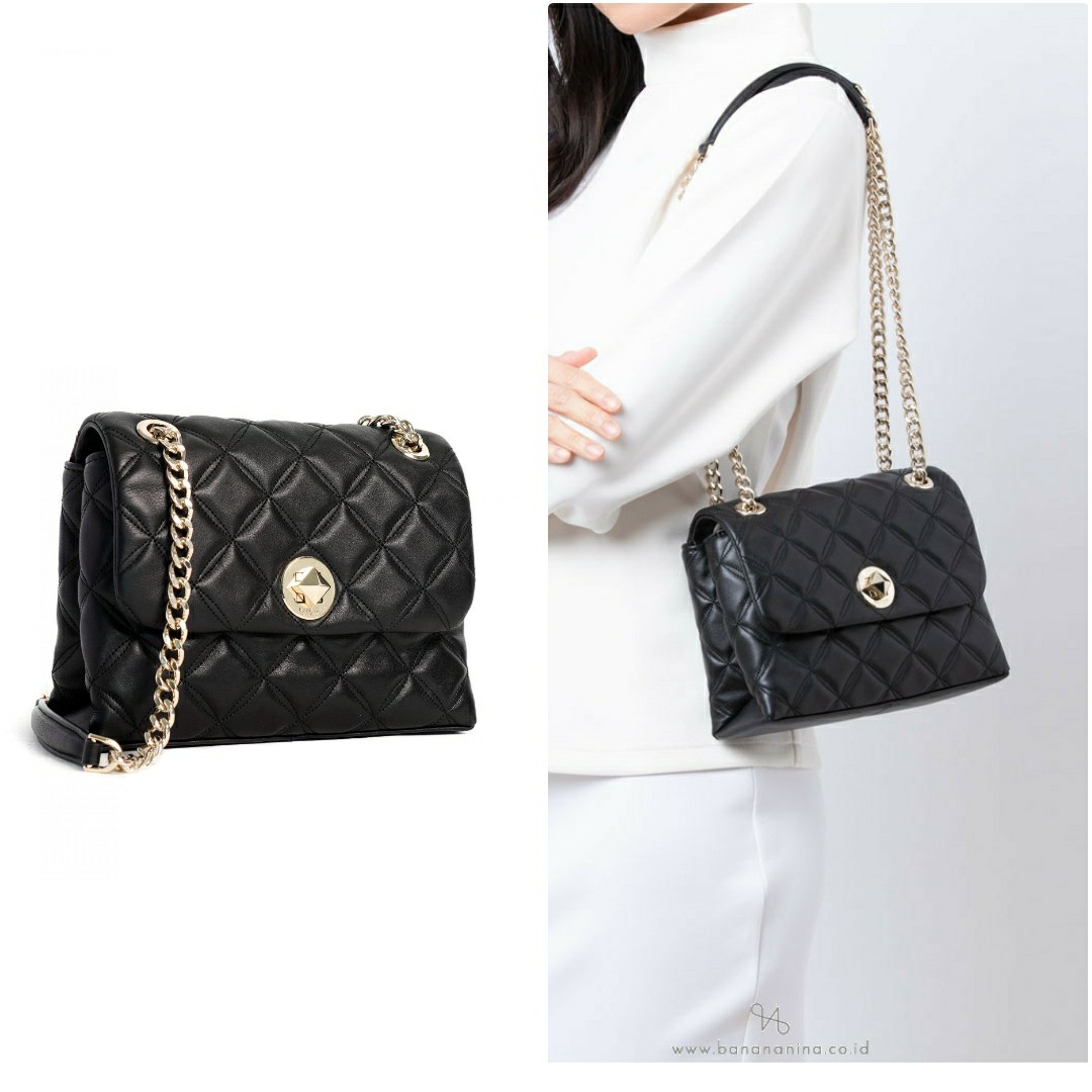 (SOLD) IN STOCK Kate Spade Natalia Small Quilted Shoulder Chain Bag ...