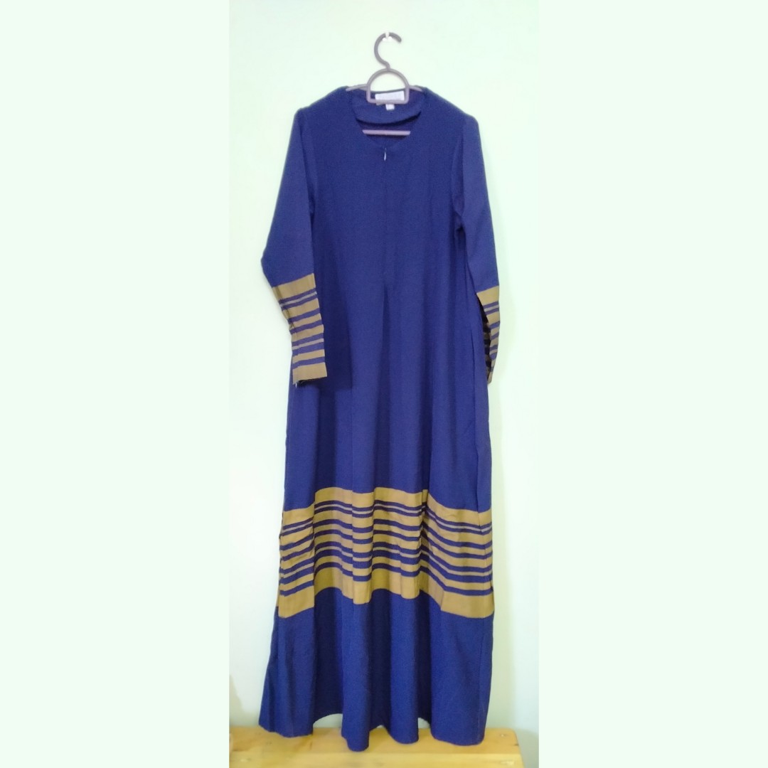 Jubah Zawara Royal Blue, Women's Fashion, Dresses & Sets, Traditional ...