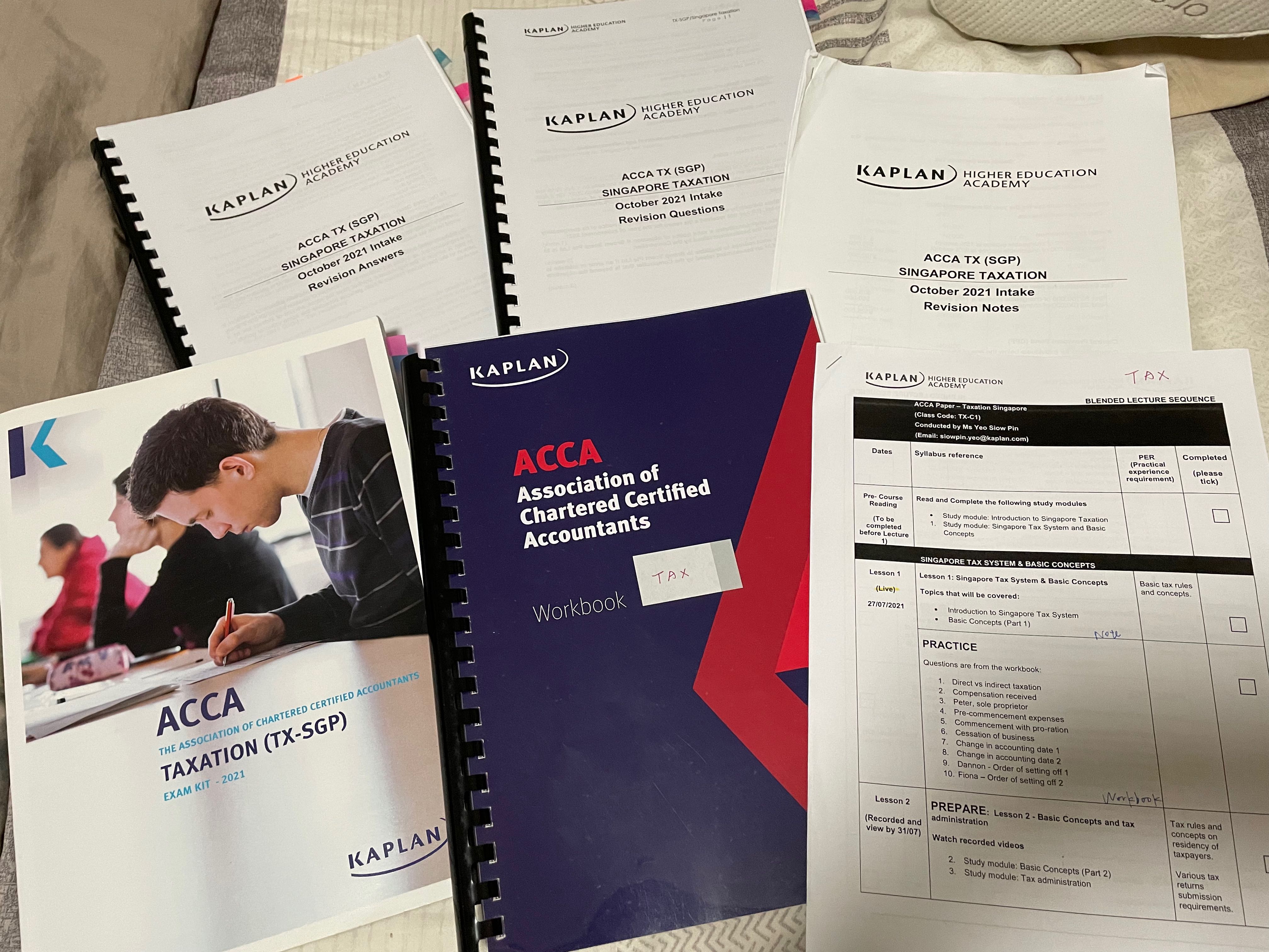 ACCA Kaplan material_Taxation Singapore, Hobbies & Toys, Books ...