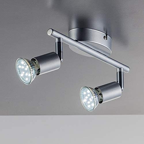 LED Ceiling Light, Swivel-Mounted, Including 2 x 3 W GU10 LED Ceiling ...