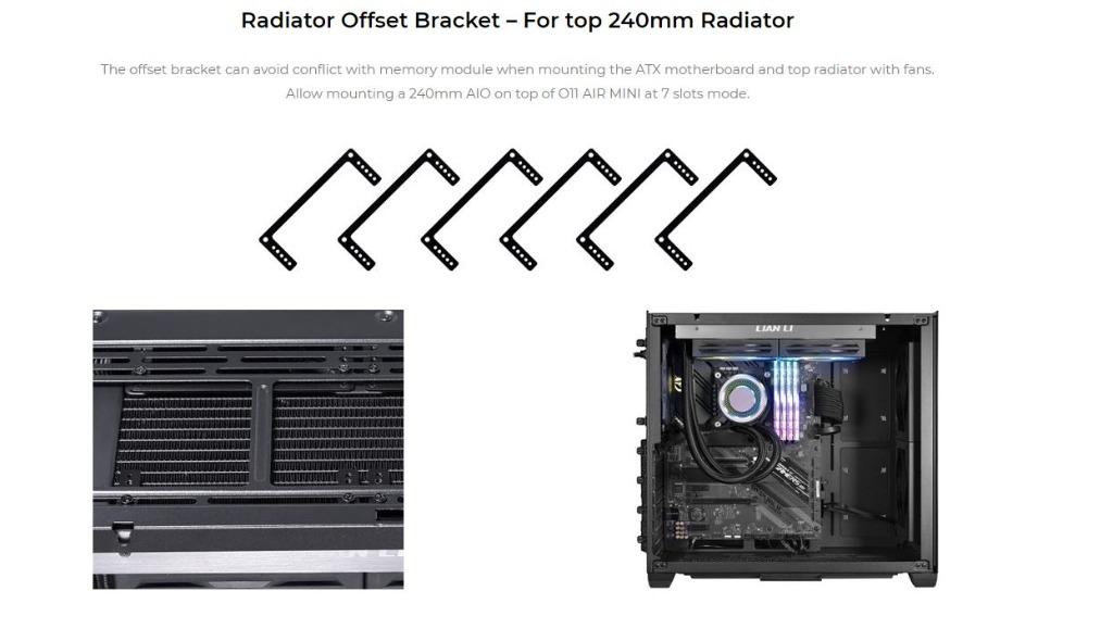 (No Stock) Lian Li RB-001 Radiator Offset Mounting Bracket (For Dynamic ...