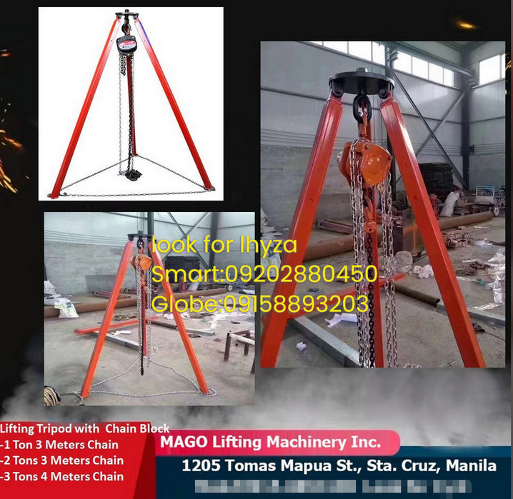 LIFTING TRIPOD WITH CHAIN BLOCK, Commercial & Industrial, Construction ...