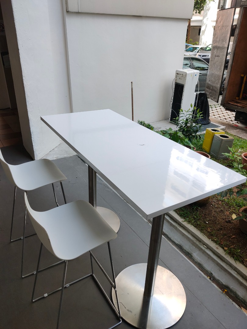 Long chair with table, Furniture & Home Living, Furniture, Tables ...