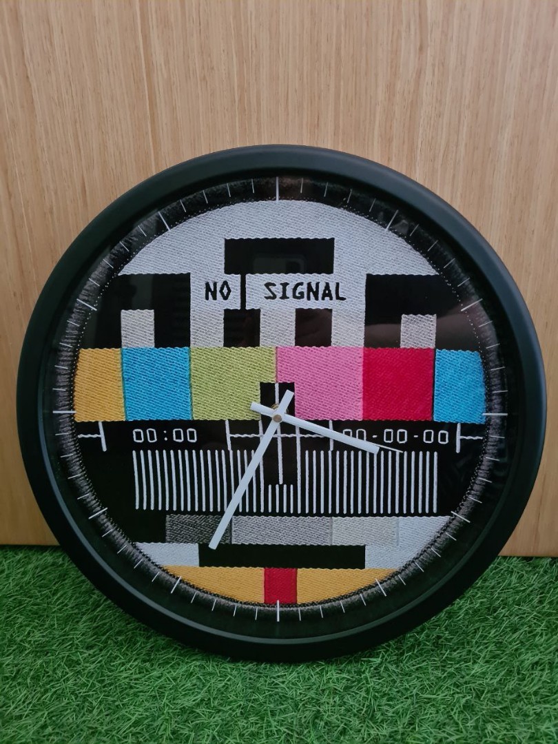 Modern + Old school TV signal Clock, Furniture & Home Living, Home ...