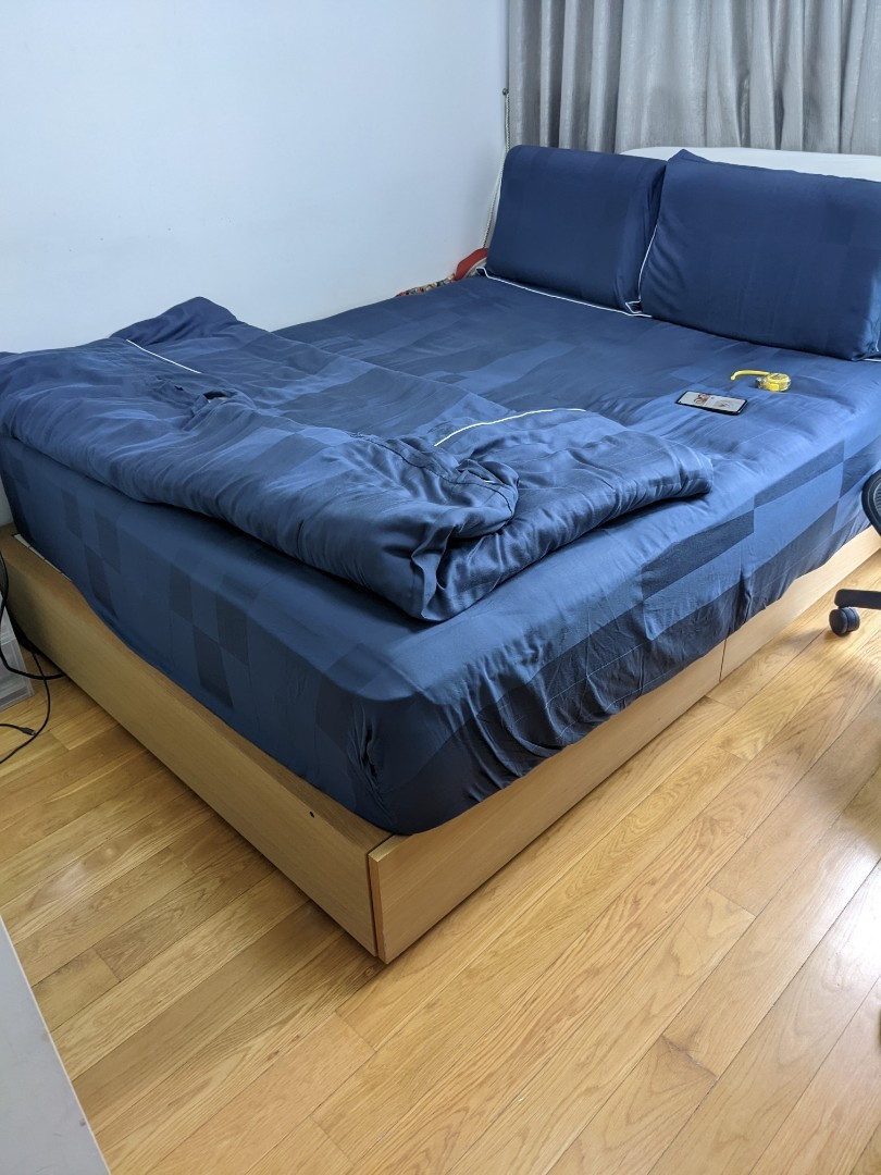 Muji double bed frame, Furniture & Home Living, Furniture, Bed Frames ...