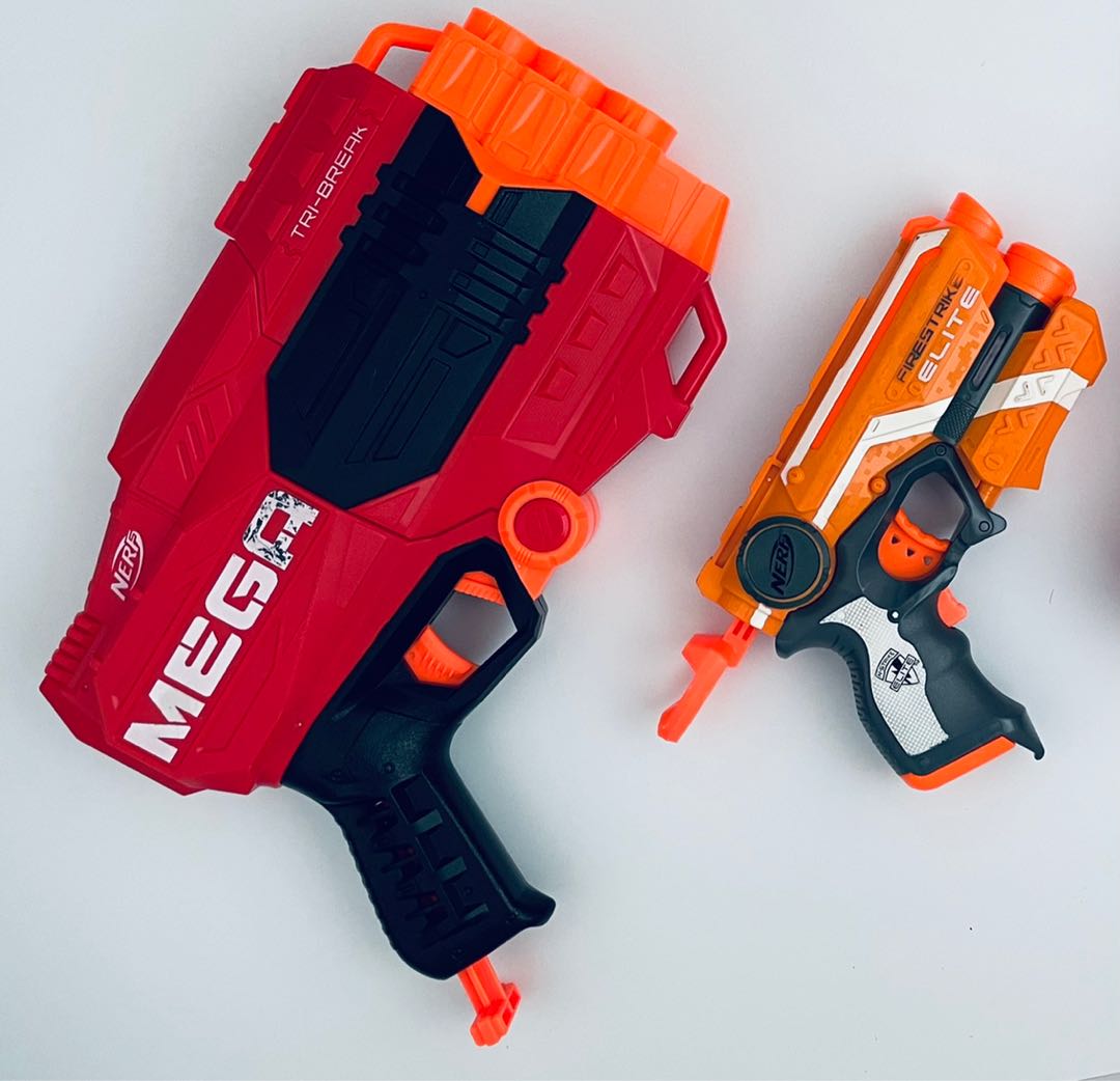 NERF MEGA Tri-Break & Firestrike Elite, Hobbies & Toys, Toys & Games on ...