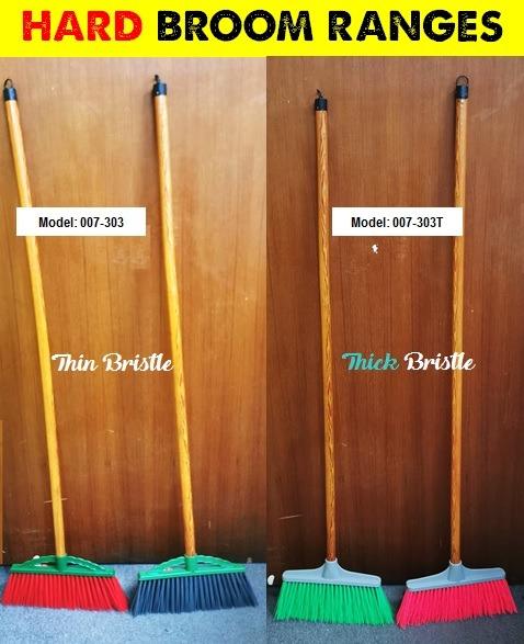 NYLON BROOM HARD & SOFT TYPE C/W 4FT WOODEN STICK, Furniture & Home ...