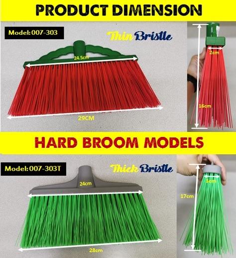 NYLON BROOM HARD & SOFT TYPE C/W 4FT WOODEN STICK, Furniture & Home ...