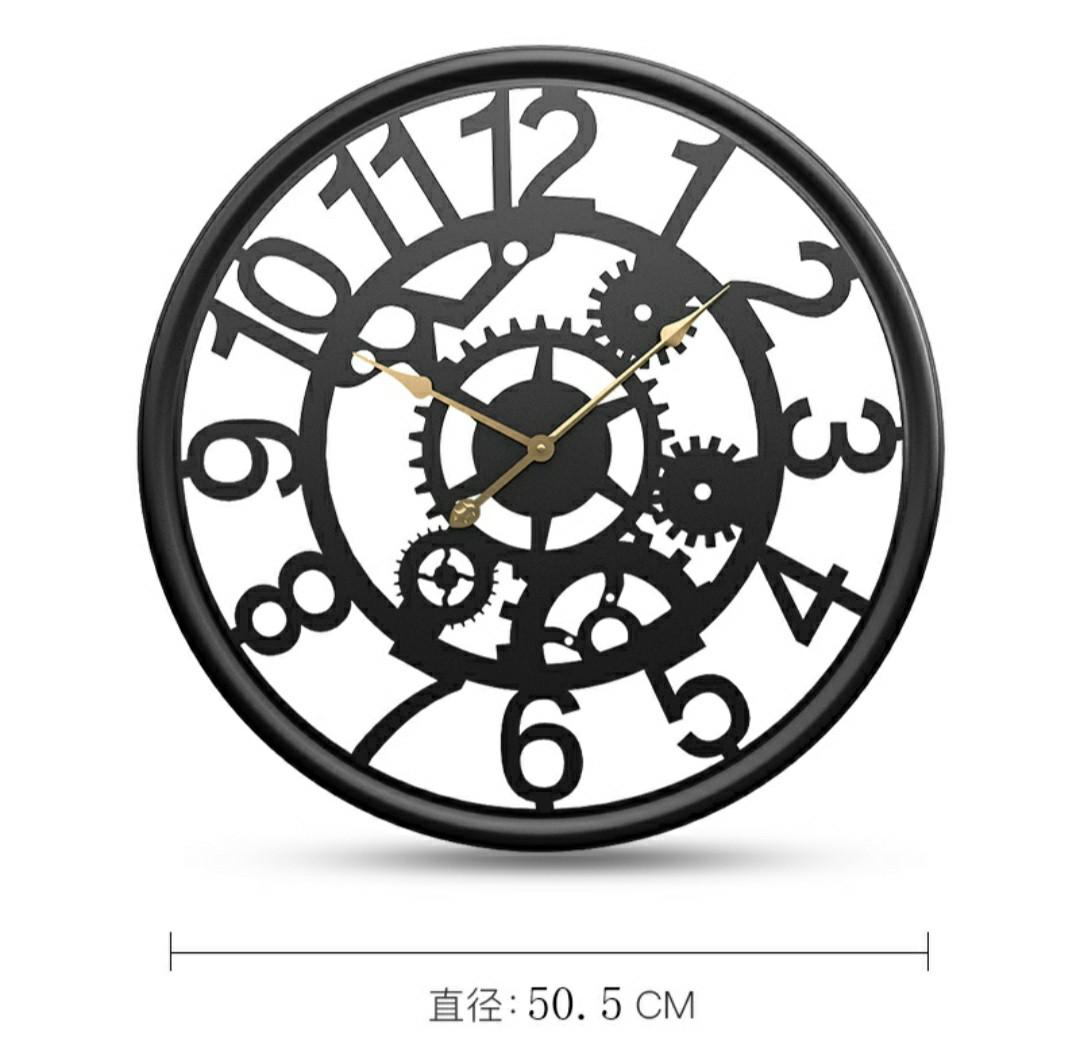 [READY STOCK] Modern Industrial Wall Clock, Furniture & Home Living ...