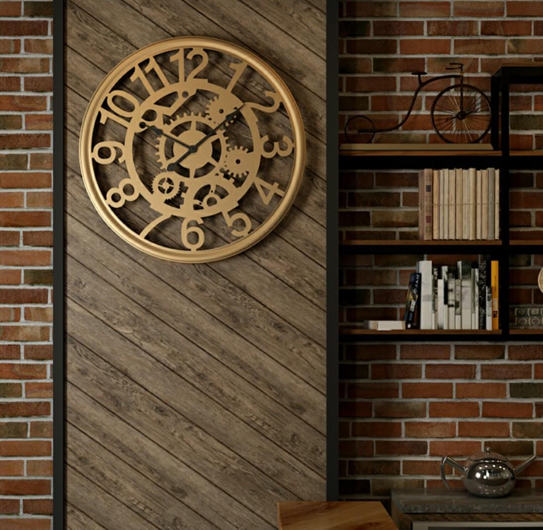 [READY STOCK] Modern Industrial Wall Clock, Furniture & Home Living ...