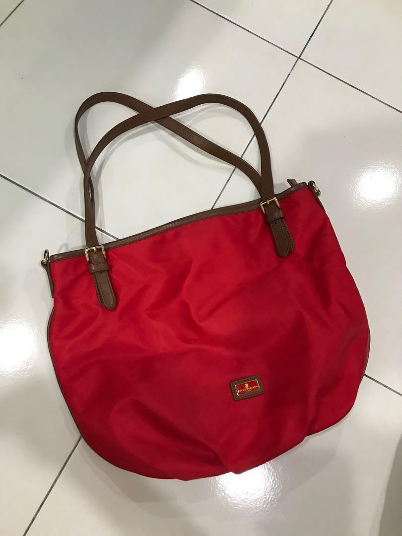 Tocco Toscano Made in Italy nylon tote bag genuine leather strap # ...