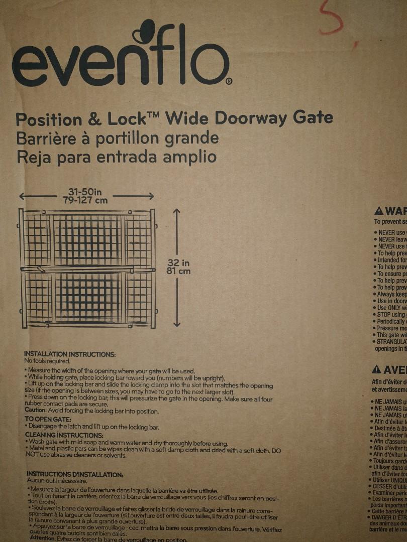 Safety gate baby/pet Evenflo BNIB, Babies & Kids, Baby Nursery & Kids ...
