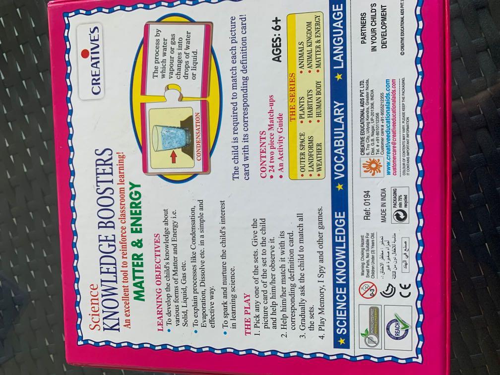 Science knowledge boosters matching cards, Hobbies & Toys, Stationery & Craft, Stationery ...