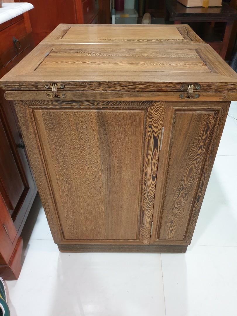 Very rare Solid Wenge Chicken Wing wood Tea table bar cabinet with ...
