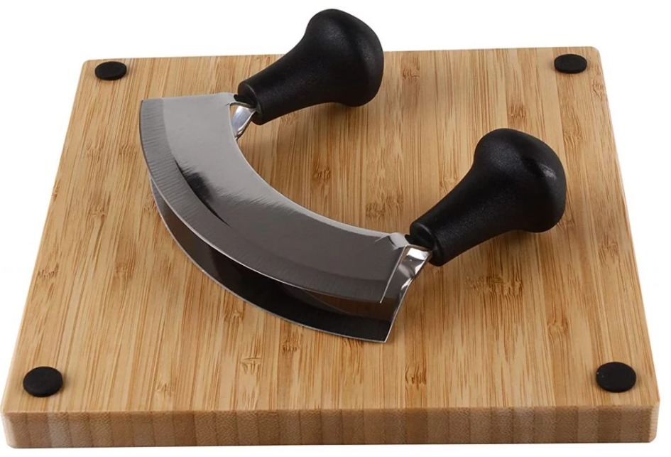 Stainless Steel Mezzaluna Cutter, Furniture & Home Living, Kitchenware ...