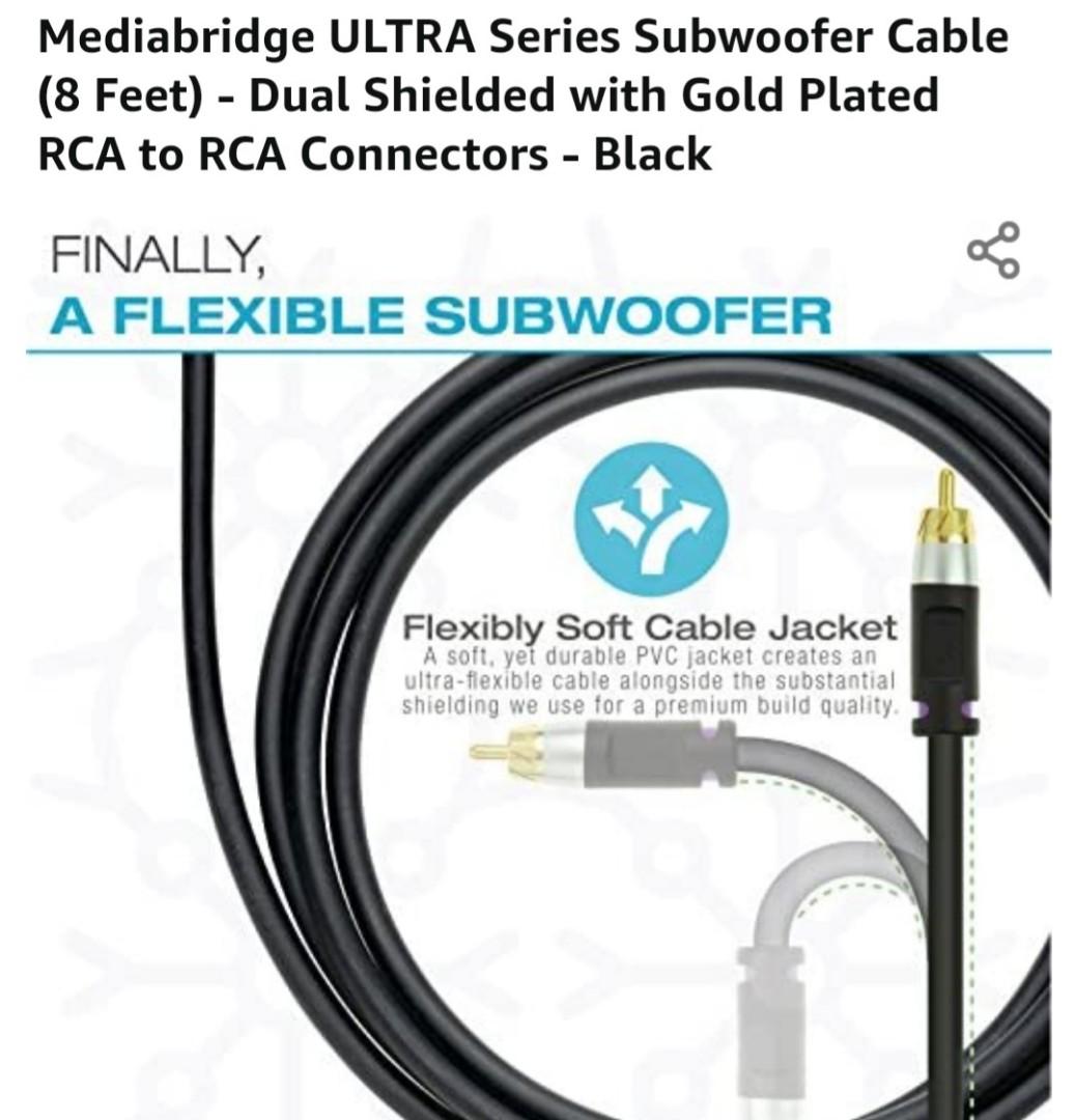 Subwoofer cable LFE (Mediabridge) 8ft, Audio, Other Audio Equipment on ...