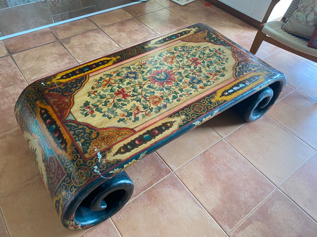 Tibetan style scroll coffee table, Furniture & Home Living, Kitchenware ...