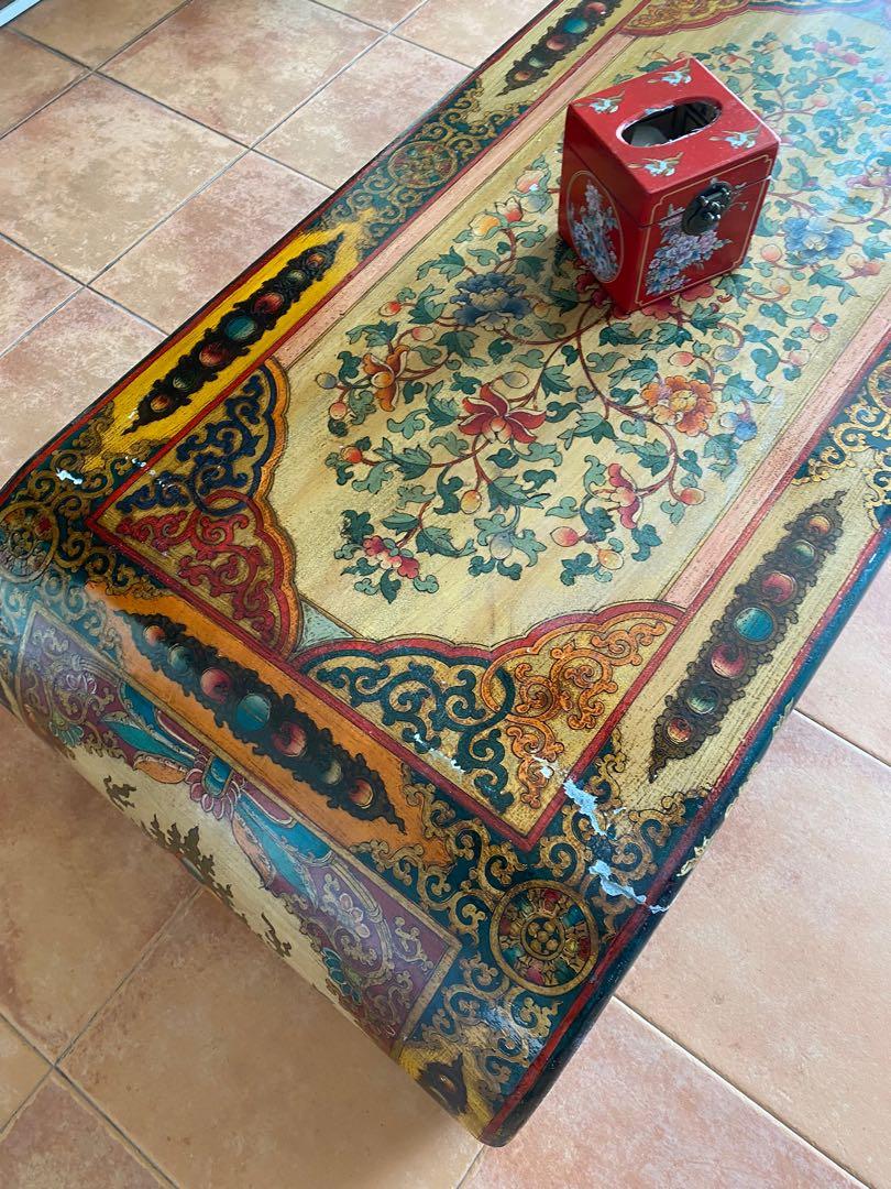 Tibetan style scroll coffee table, Furniture & Home Living, Kitchenware ...