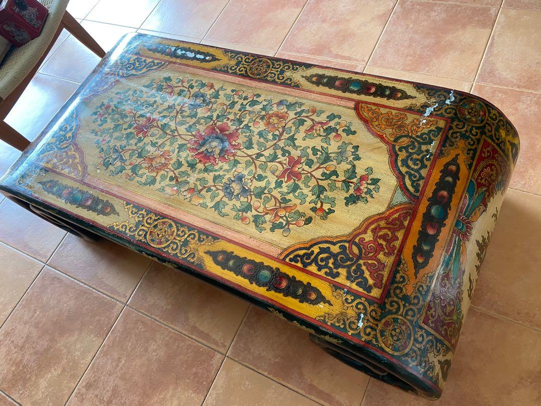 Tibetan style scroll coffee table, Furniture & Home Living, Kitchenware ...
