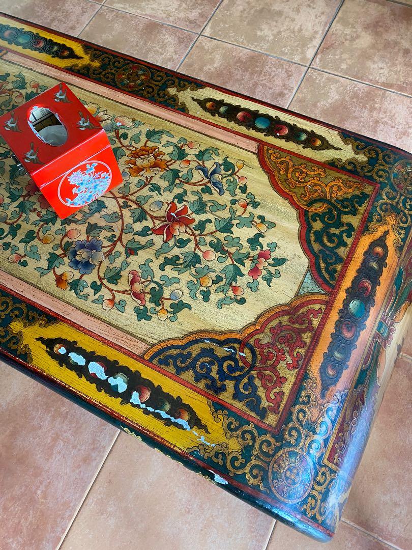 Tibetan style scroll coffee table, Furniture & Home Living, Kitchenware ...