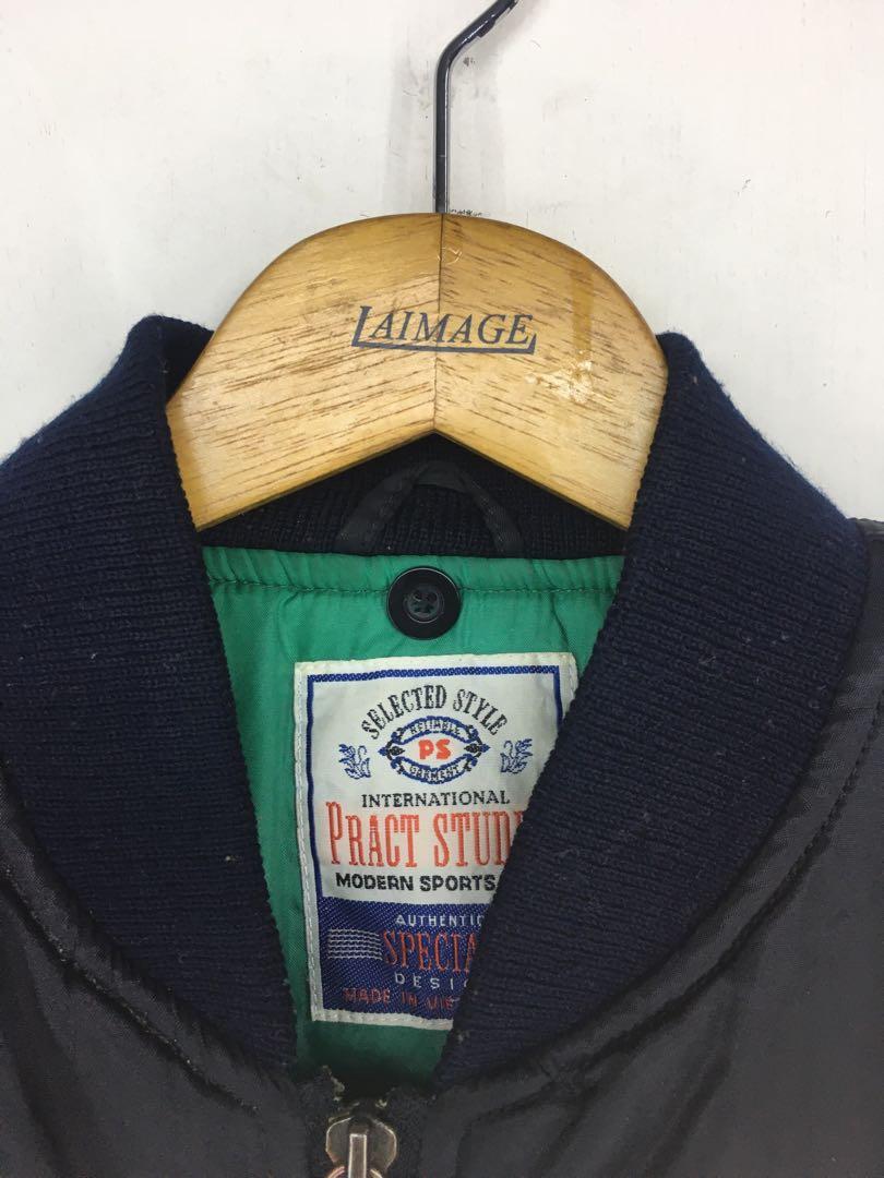 Vintage Pract Studio Patches Bomber Jacket, Men's Fashion, Coats ...
