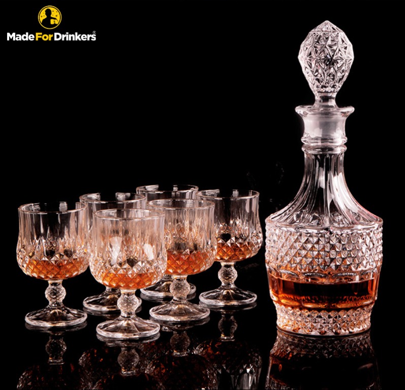 Vintage Whiskey Decanter Set - 7-Piece - Comes in a Gift Box ...