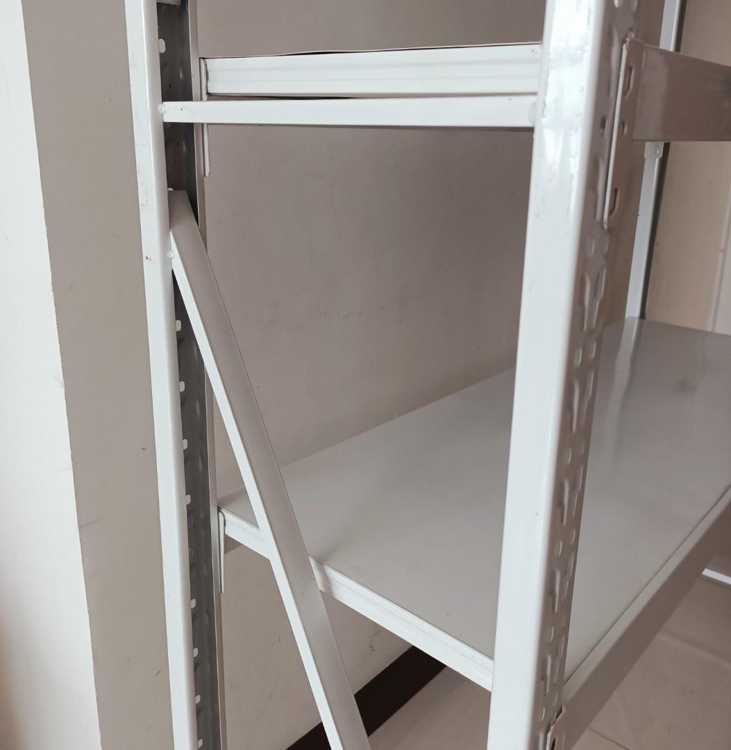 4-Tier White Boltless Metal Shelving Rack, Furniture & Home Living ...