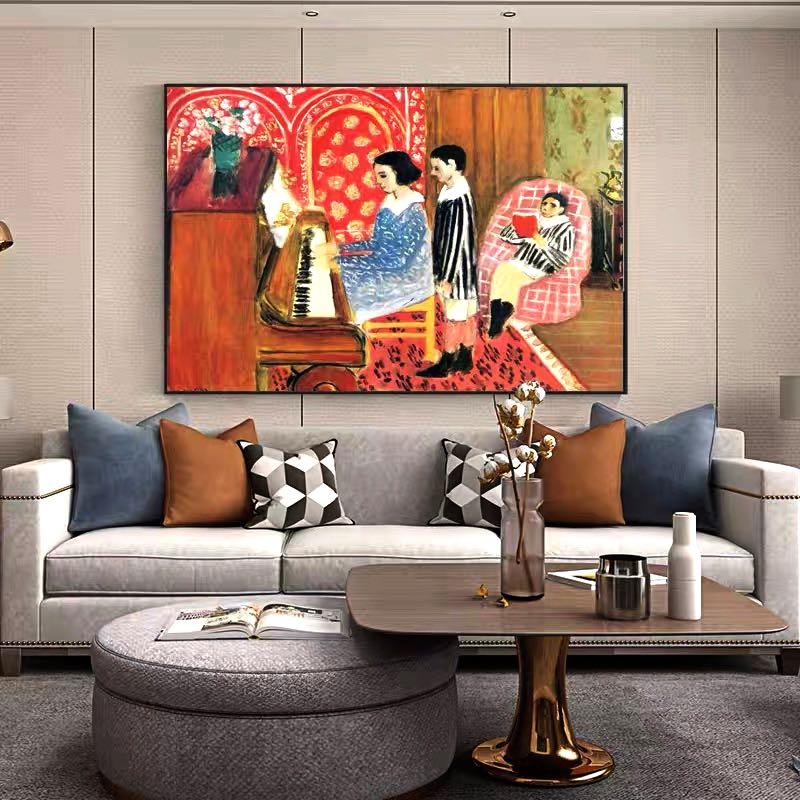 Acrylic Oil Painting: Henri Matisse Family Living Room with a Piano ...