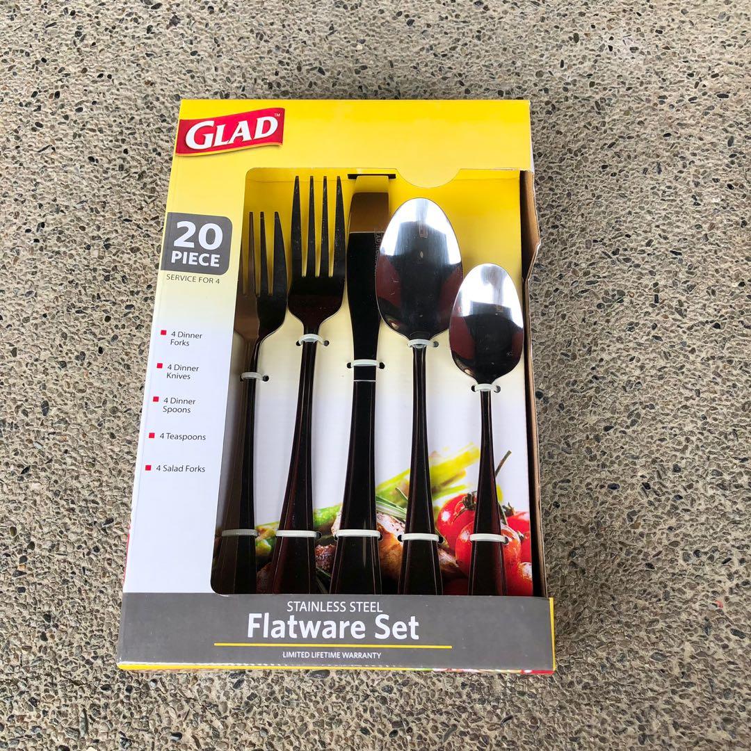 GLAD Flatware Set (20 pieces), Furniture & Home Living, Kitchenware ...