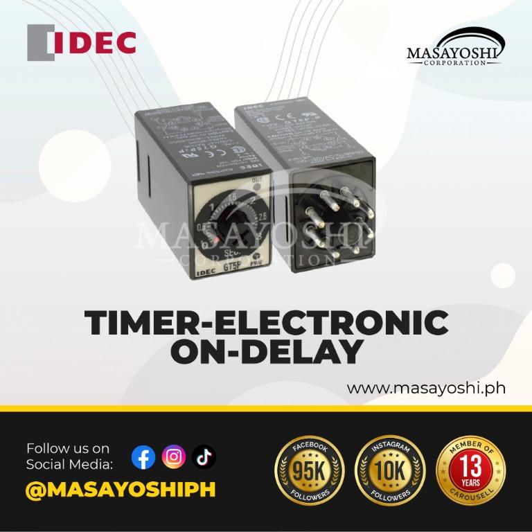 IDEC Timer Electronic On-Delay, SPDT, 12VDC, 10 SEC | Model# GT5P ...