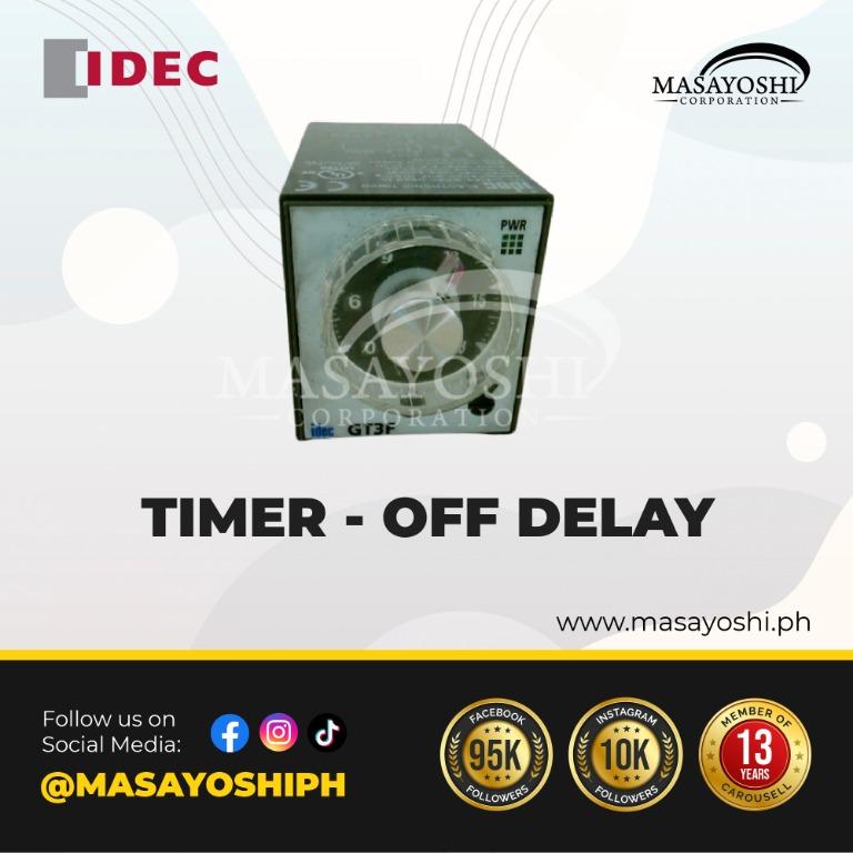 IDEC Timer Off Delay 0.05-180 SEC 100-240V | Model# GT3F-1AF20 | Delay Timers | Off-Delay Timer ...