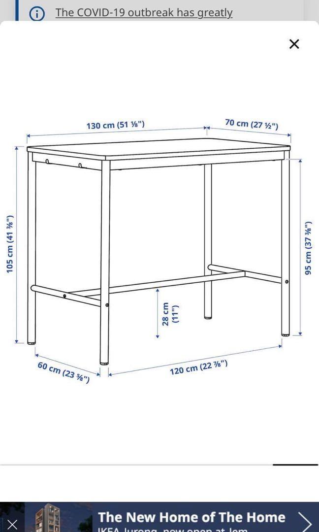 Ikea bar height table, Furniture & Home Living, Furniture, Tables ...